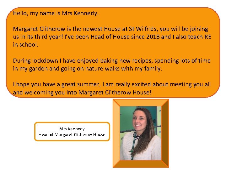 Welcome to St Wilfrids RC College Margaret Clitherow