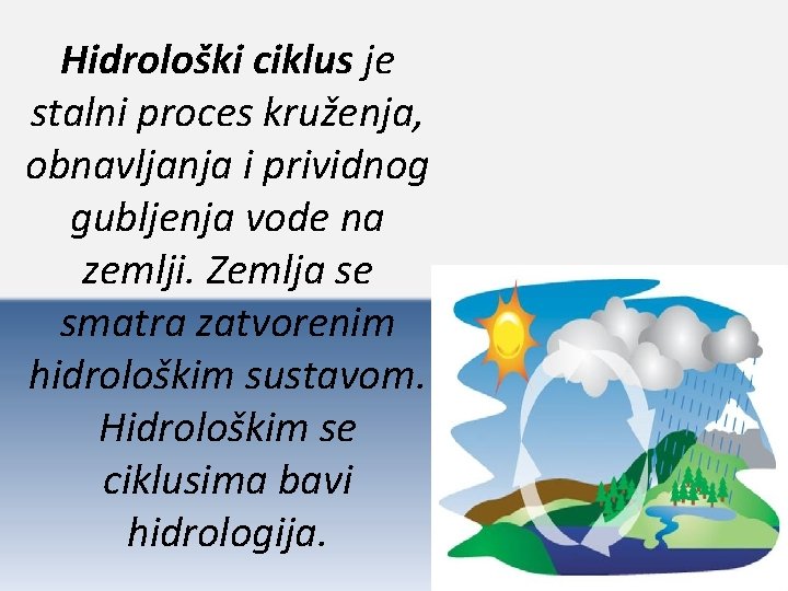 KRUENJE VODE U PRIRODI Ana Klari Hidroloki ciklus