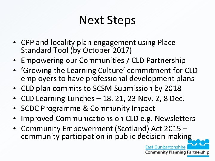 Community Learning and Development Learning Lunch CLD Standards