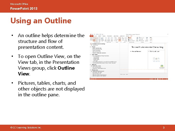 Microsoft Office Power Point 2013 Courseware 3256 Lesson