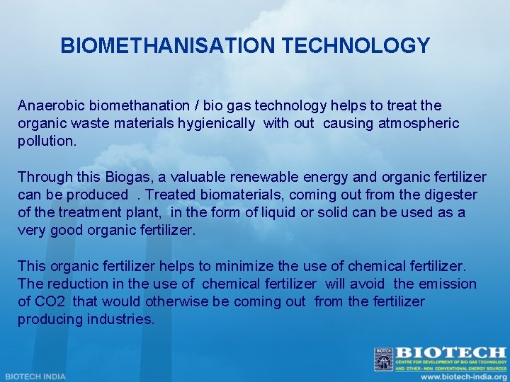 Biogas Generation A Climate Neutral Project PRESENTED By
