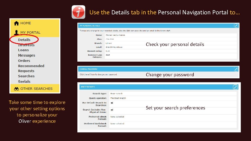 Welcome to Oliver Student Tutorial CDSHS Library Management