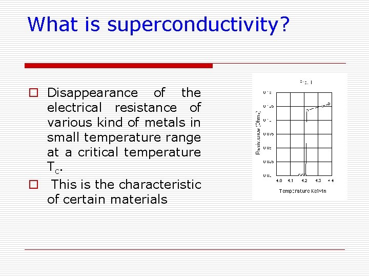 Out line of lecture What is superconductivity Superconducting