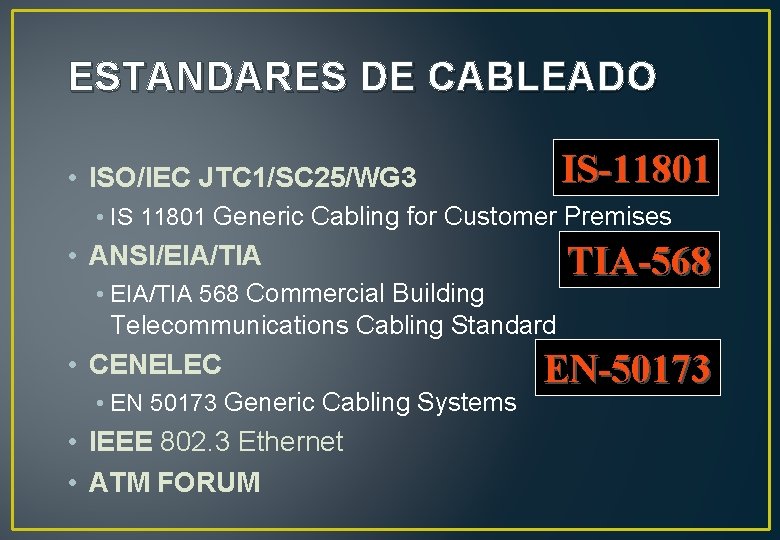 CABLEADO ESTRUCTURADO Introduccin Parmetros Estndares Subsistemas ...