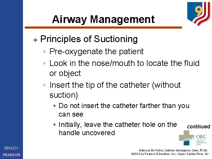 Chapter 9 Airway Management BRADY National Ski Patrol