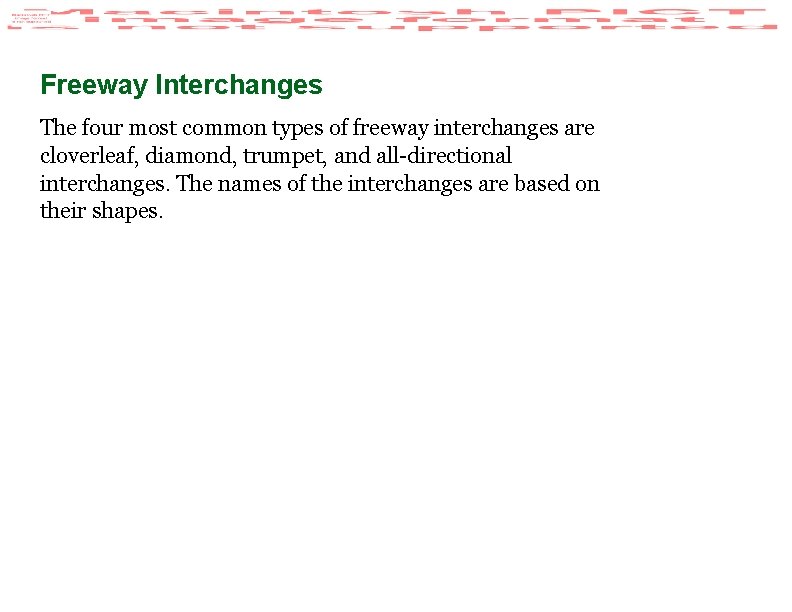 lesson 16 1 CLASSIFICATION OF HIGHWAYS Highway driving