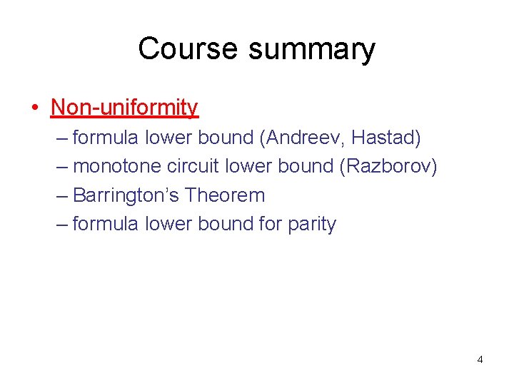 Umans Complexity Theory Lectures Lecture 18 Course Review