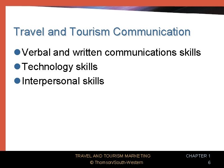 CHAPTER 1 LESSONS Travel and Tourism Industry 1