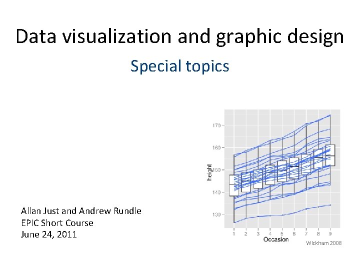 Data visualization and graphic design Special topics Allan