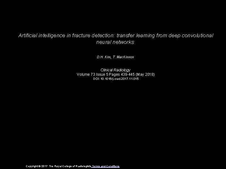 Artificial intelligence in fracture detection transfer learning from