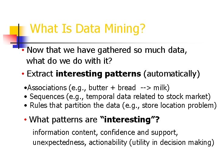 Temple University CIS Dept CIS 664 Knowledge Discovery