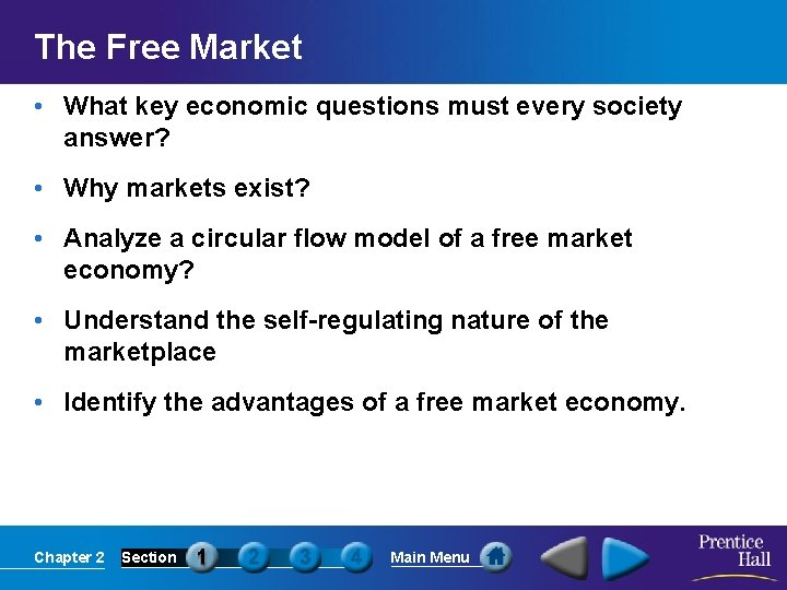 The Free Market What key economic questions must