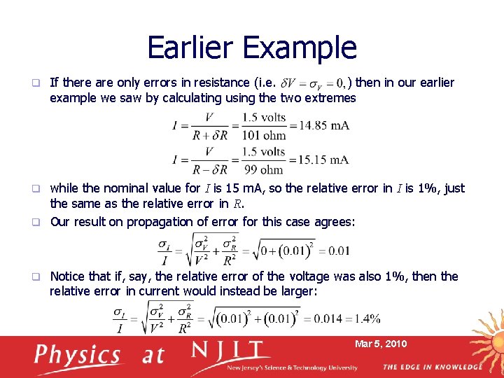 Physics 114 Lecture 11 Error Analysis Dale E