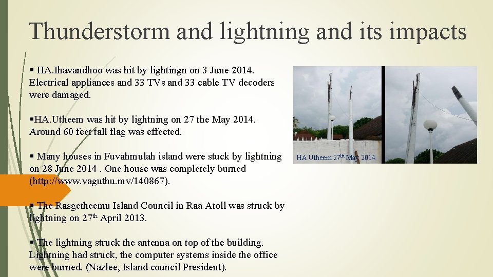 Maldives Meteorological Service Meteorological and hydrological hazards and