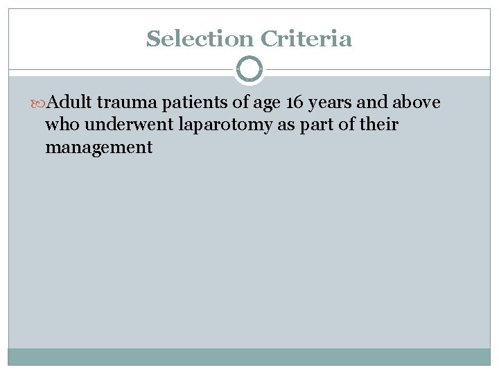 Quality of Life after Damage Control Laparotomy for
