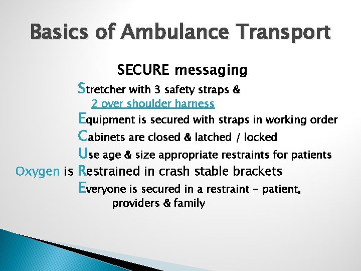 Safe Transport of Children in Ambulances Webinar March