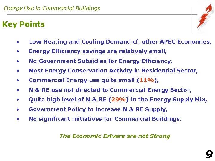 Energy Use in Commercial Buildings Energy Efficiency and