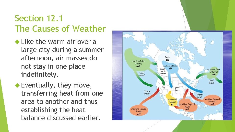 Chapter 12 Meteorology Section 12 1 The Causes