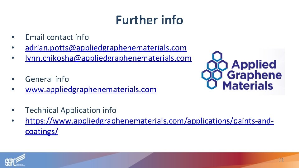 Graphene in Protective Coatings Adrian Potts Lynn Chikosha