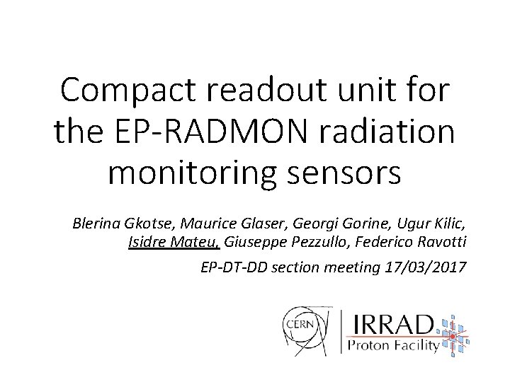 Compact readout unit for the EPRADMON radiation monitoring