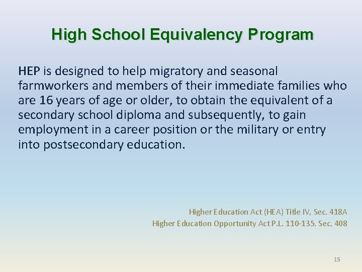 Migrant Education Program New State Directors Orientation Tutorial