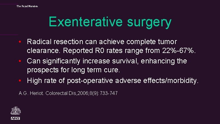 Beyond TME why do an exenteration Gina Brown