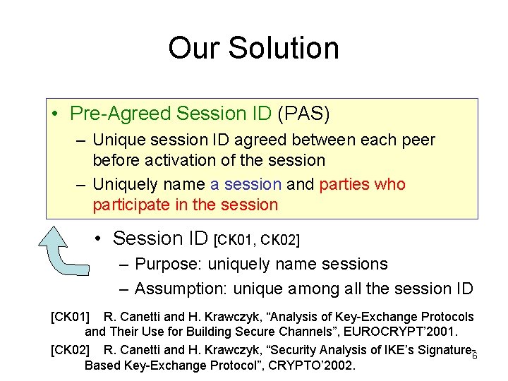 KeyExchange Protocol Using PreAgreed SessionID Kenji Imamoto Kyushu
