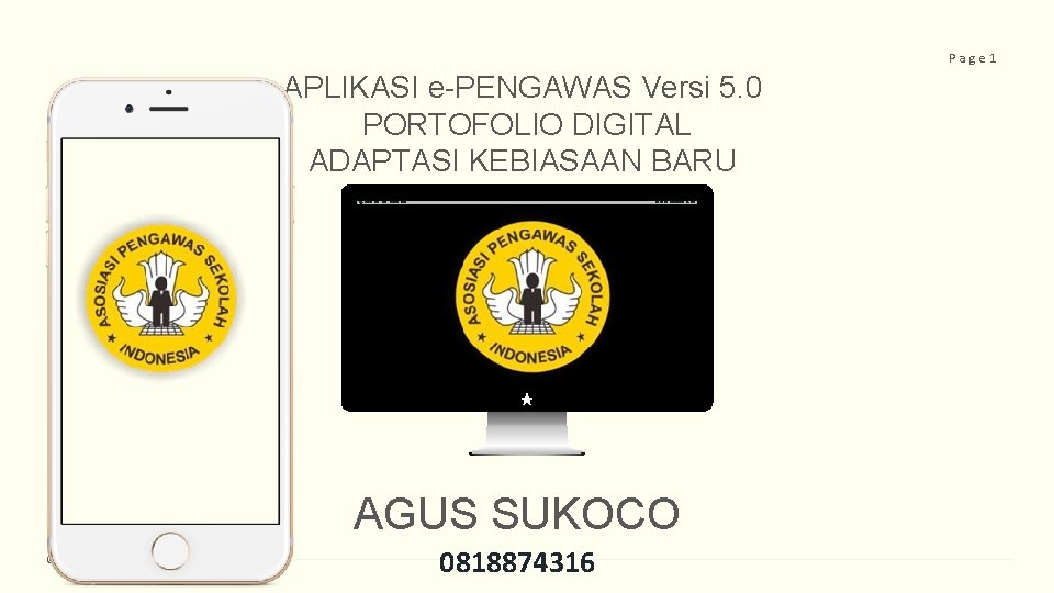 Page 1 APLIKASI ePENGAWAS Versi 5 0 PORTOFOLIO