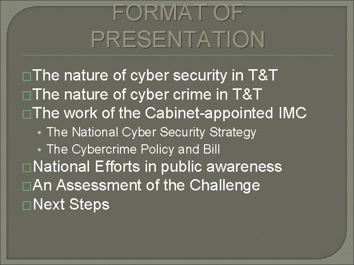 Cyber Security in Trinidad and Tobago A Public