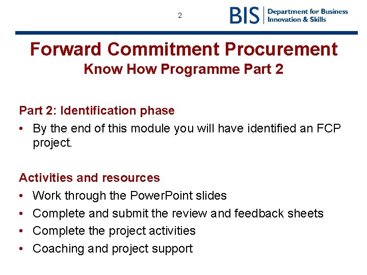 Forward Commitment Procurement Know How Programme Part 2
