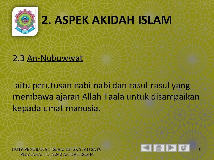 AKIDAH PELAJARAN 15 ASAS AKIDAH ISLAM NOTA PENDIDIKAN