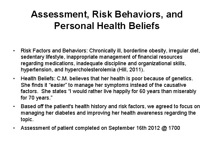 Healthy Individual Presentation By Jeff Hershberger Patient Profile