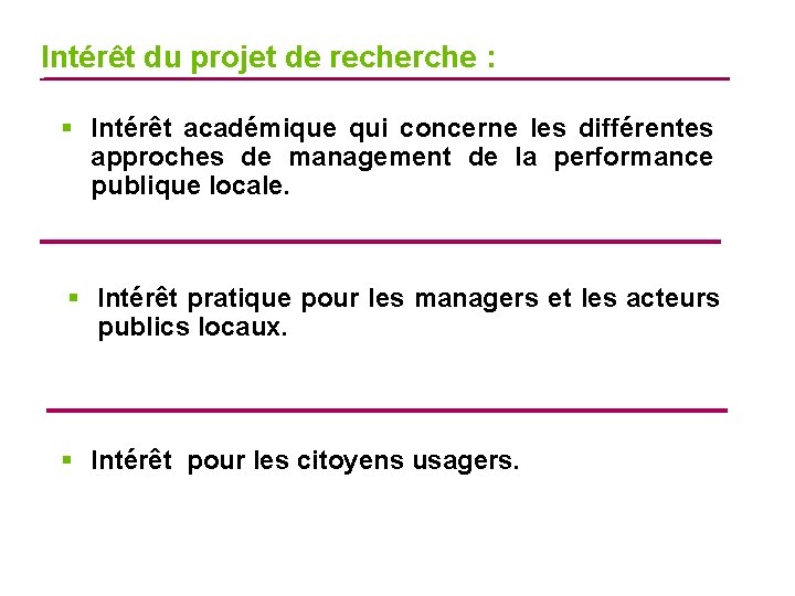 Projet de thse de doctorat Management public local