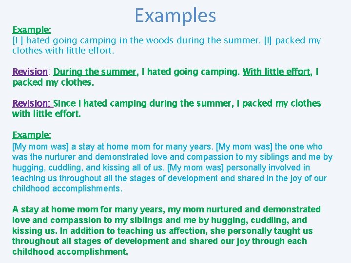 Using Ratiocination to Revise Writing Ratiocination is the