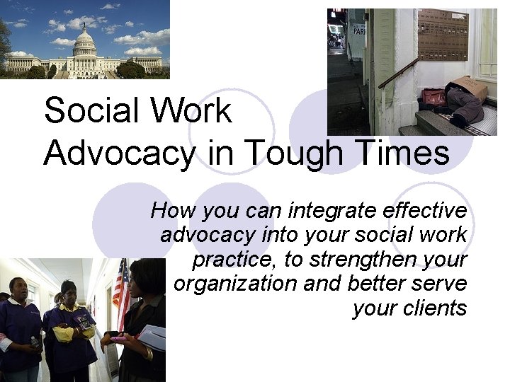Social Work Advocacy in Tough Times How you