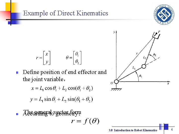 Fundamentals of Robotics Ch 3 Kinematics of Robots