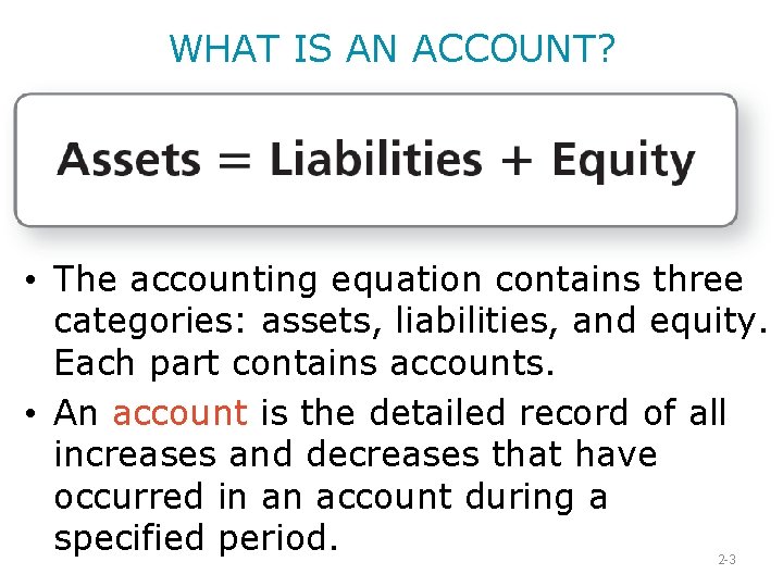 Chapter 2 Recording Business Transactions Learning Objective 1