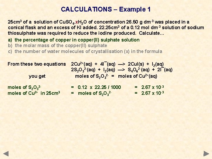 AN INTRODUCTION TO COPPER THIOSULPHATE TITRATIONS KNOCKHARDY PUBLISHING