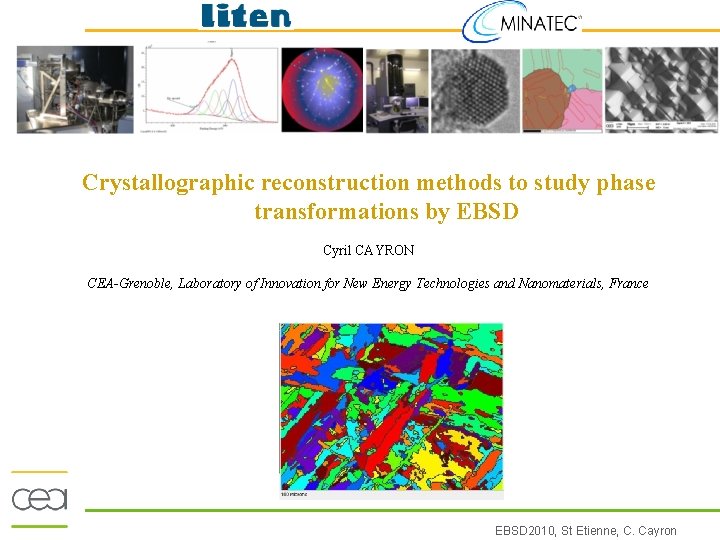 Crystallographic reconstruction methods to study phase transformations by