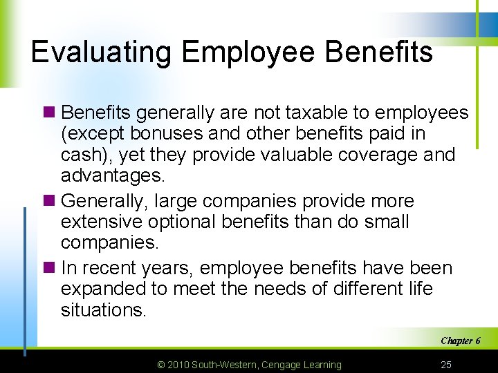Chapter 6 Pay Benefits and Working Conditions 6