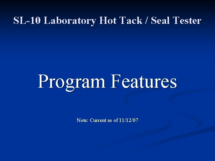 SL10 Laboratory Hot Tack Seal Tester TMI Group