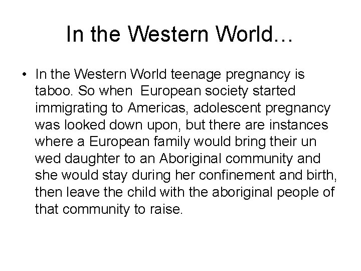 First Nations Approach to Adolescent Pregnancy and Parenting