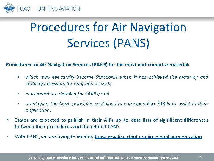 PANSAIM DOC 10066 AIR NAVIGATION PROCEDURES FOR AIM