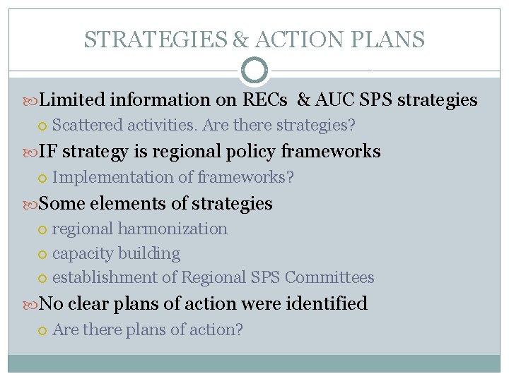 Regional SPS Frameworks and Strategies in Africa JOO