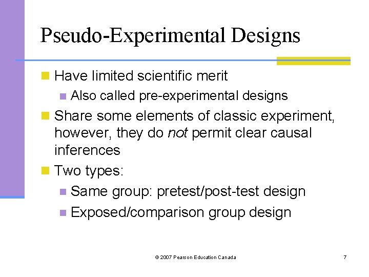 Chapter 3 Experiments QuasiExperiments and Field Observations Winston