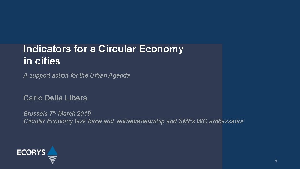 Indicators for a Circular Economy in cities A