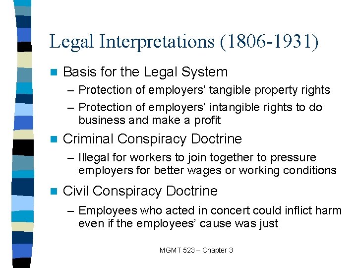 Chapter 3 Labor Law Background and Basic Principles