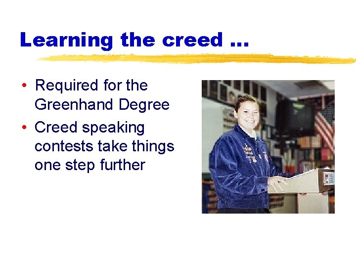 FFA Reference Library The FFA Creed This presentation