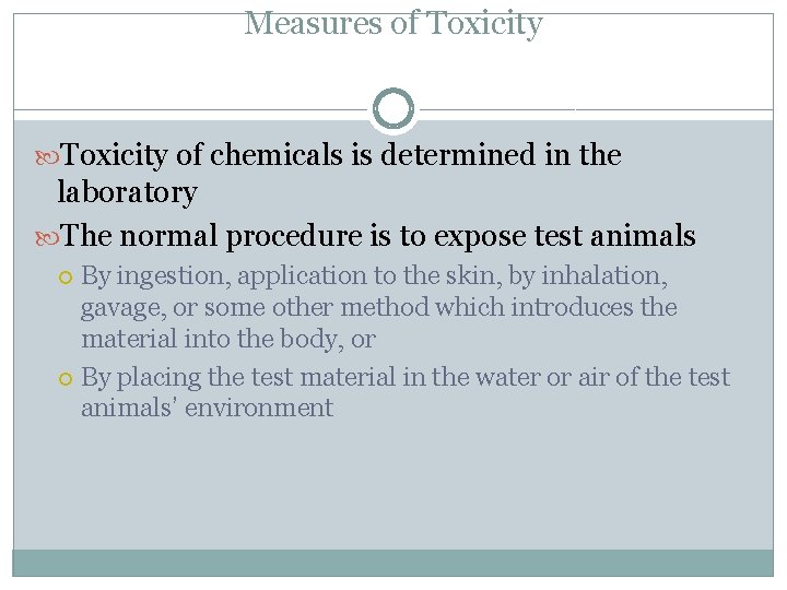 Introduction to Toxicology DR ERIC AMSTER INTRODUCTION TO