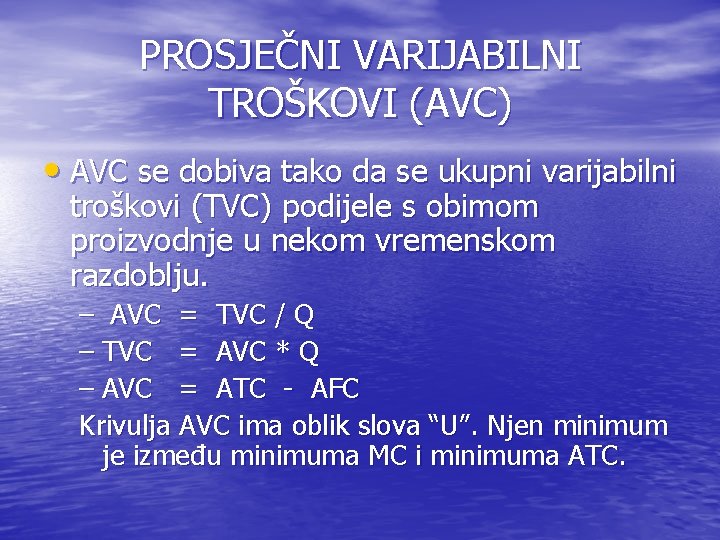 ANALIZA TROKOVA Dr Svetislav Polovina DEFINICIJA TROKA Pod